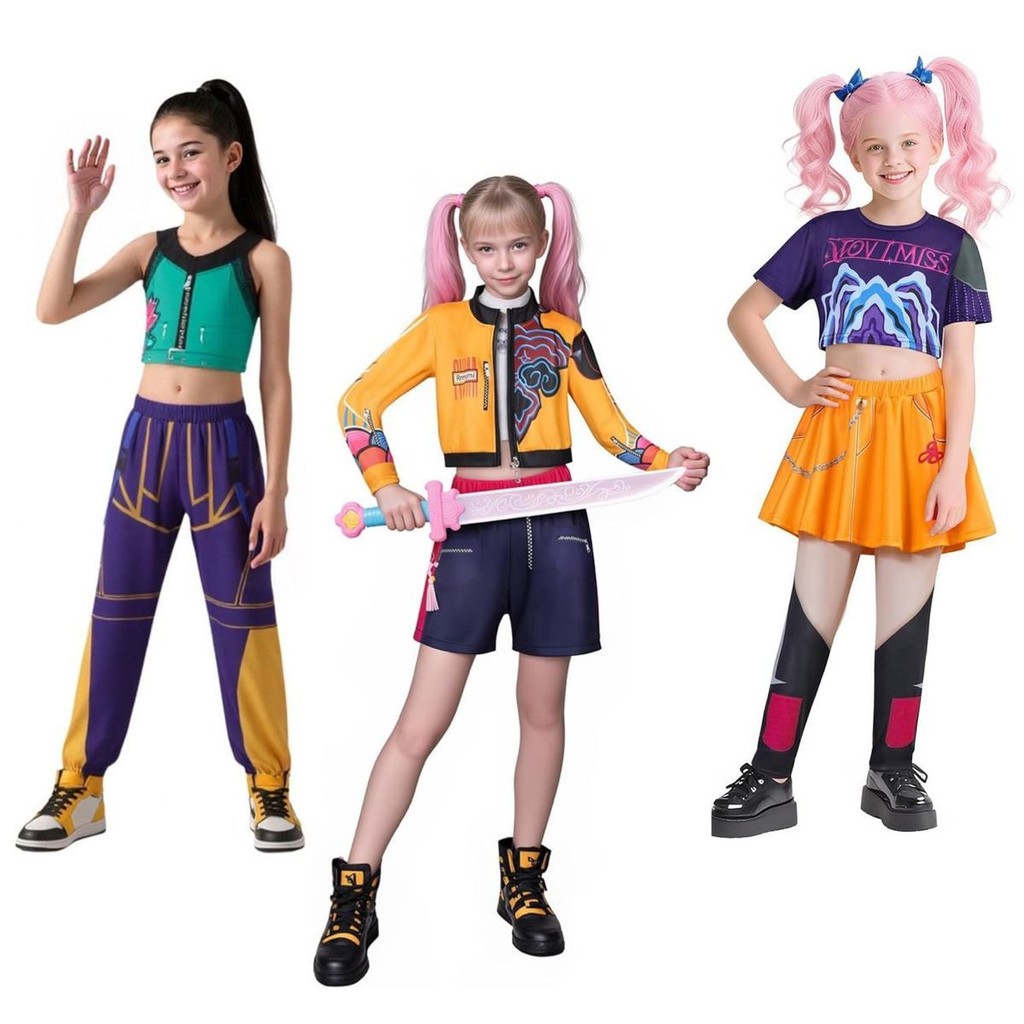 🌟ชุด K-Pop Mira Rumi Zoey Demon Hunters cosplay เด็ก คอสเพลย์เครื่อง ...