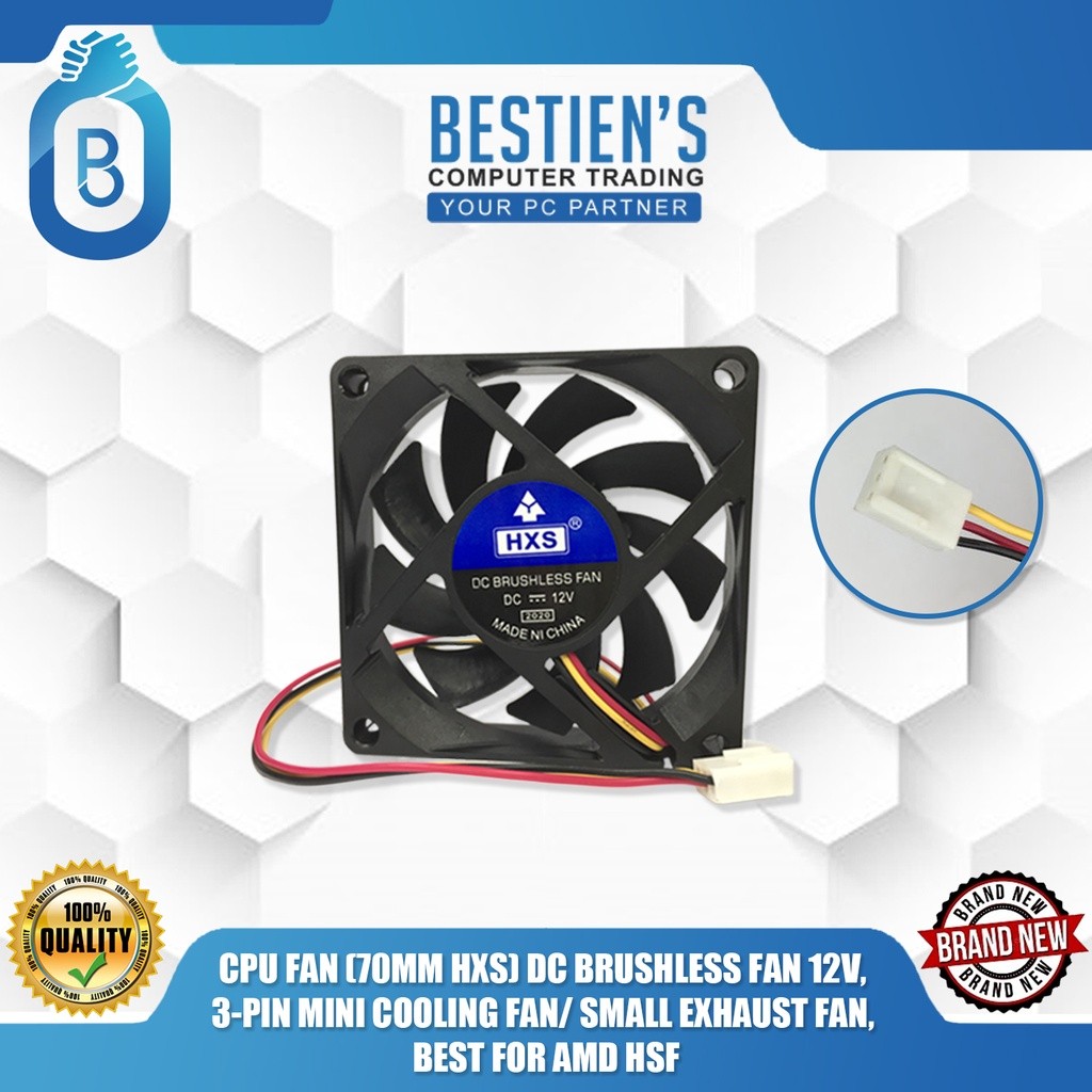 พัดลม CPU (70 มม.HXS) DC BRUSHLESS FAN 12V, 3-PIN MINI COOLING FAN/ SMALL EXHAUST FAN, ดีที่สุด ...