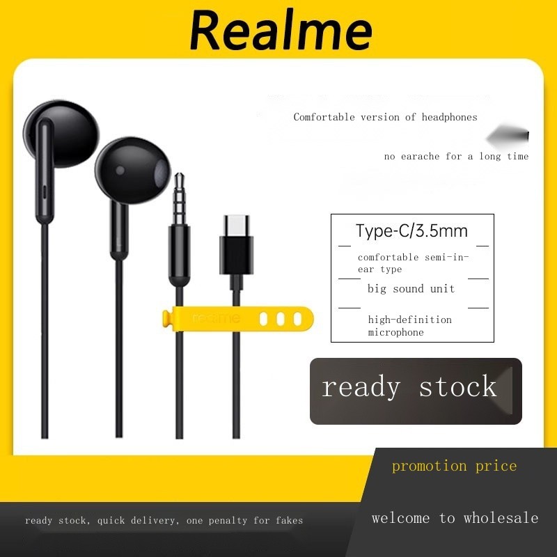 เหมาะสําหรับหูฟัง Realme remo RMA201 3.5 มม.อินเทอร์เฟซ TYPE-C หูฟัง ...