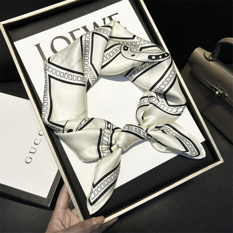 ผ้าพันคอแฟชั่น 70ซม. (27.55นิ้ว) ใหม่ผู้หญิงพิมพ์ผมปกตารางผ้าพันคอ ...