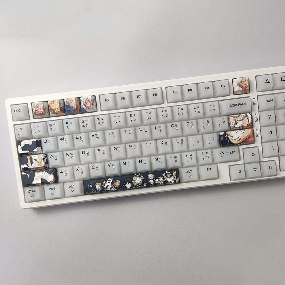 8/12pcs Luffy Zoro Keycaps โปรไฟล์เชอร์รี่ PBT Dye Sublimation One ...
