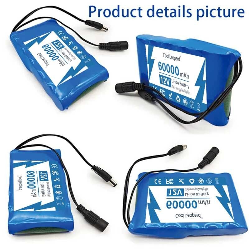 12V ใหม่ 18650 Li-ion 60Ah 3S2p แบตเตอรี่แบบชาร์จไฟได้พกพา ...