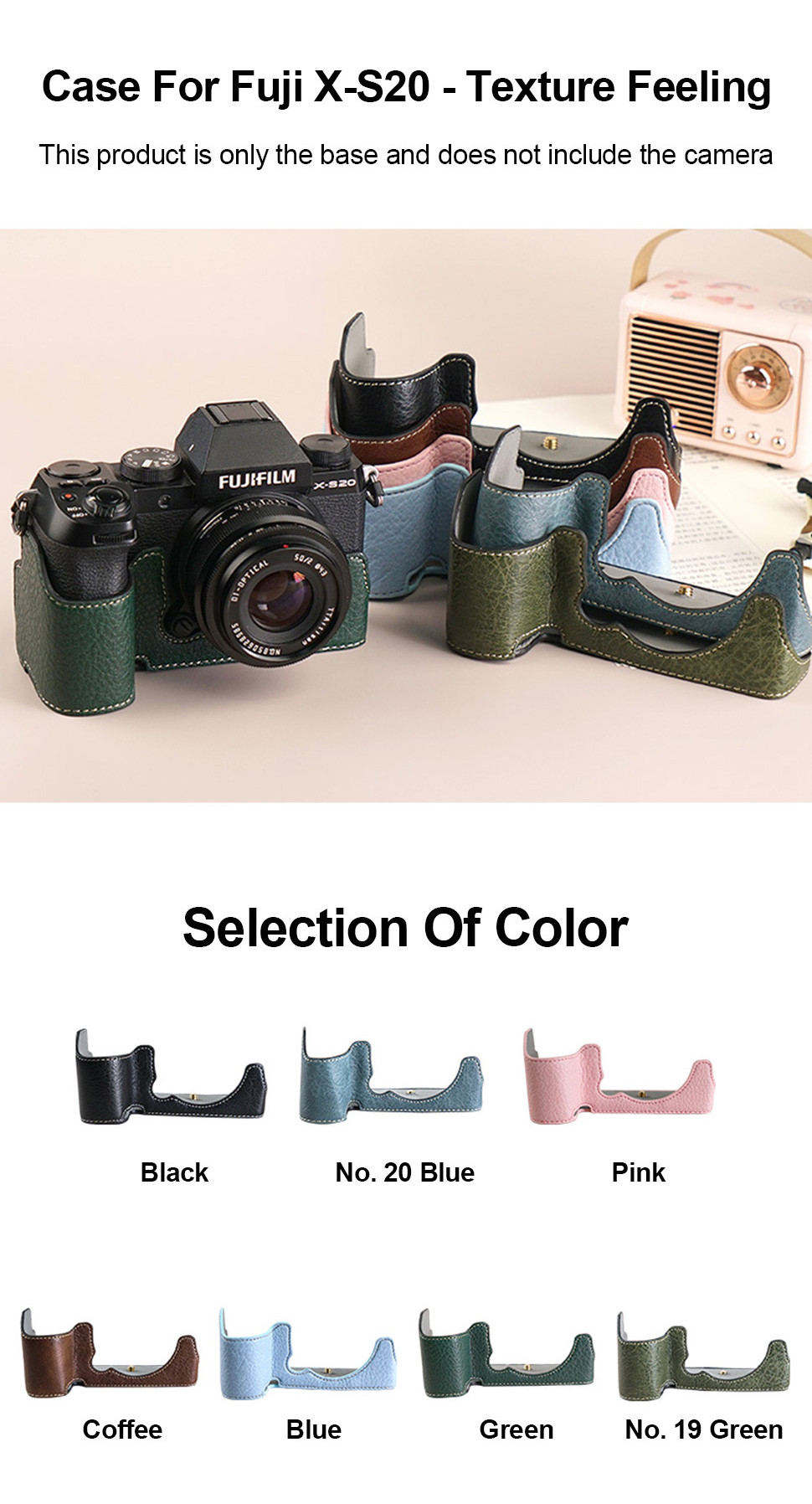 Fuji X-S10 X-S20 PU หนังครึ่งกรณี Fujifilm XS10 XS20 XT30 II XT10 XT20 ...
