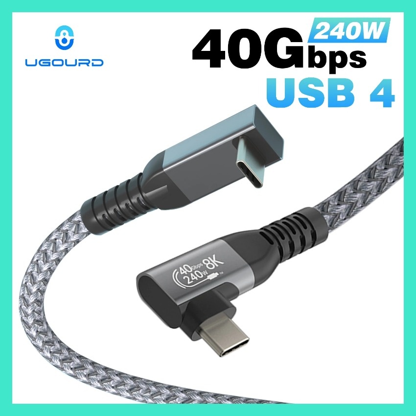 tk UGOURD USB 4 40Gbps Cable Thunderbolt4 type c elbow 90 degree Angle 240W USB C Cable 8K Male ...