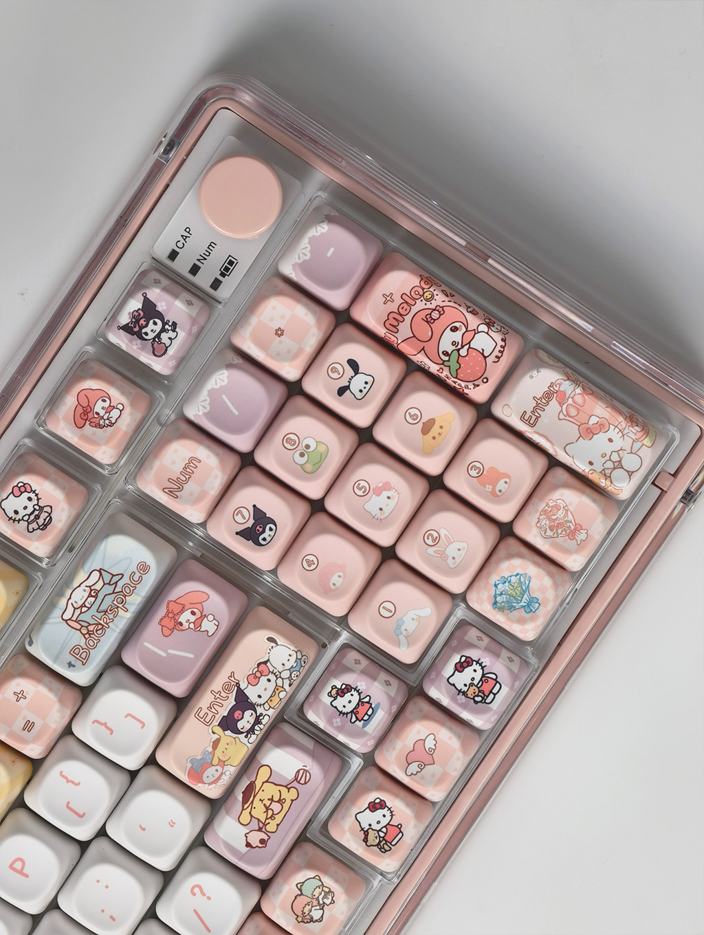 Sanrio Family Keycaps MOA โปรไฟล์ 130 คีย์ PBT Dye Sublimation Aula F75 ...