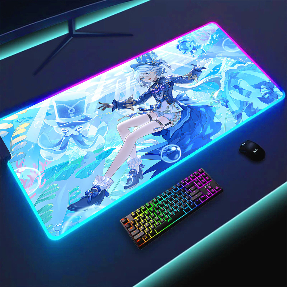 Furina Mousepad Rgb Genshin Impact แผ่นรองเมาส์ PC Gamer ตู้อุปกรณ์ ...