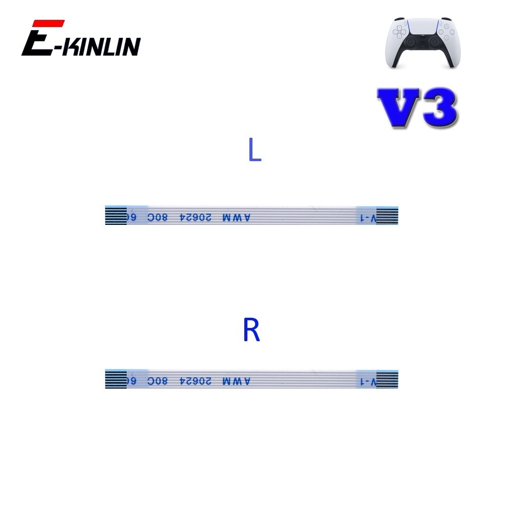 ไมโครโฟน Flex Cable LR L1 L2 R1 R2 มอเตอร์เชื่อมต่อริบบิ้น Flex สายปุ่มสําหรับ Sony Playstation ...