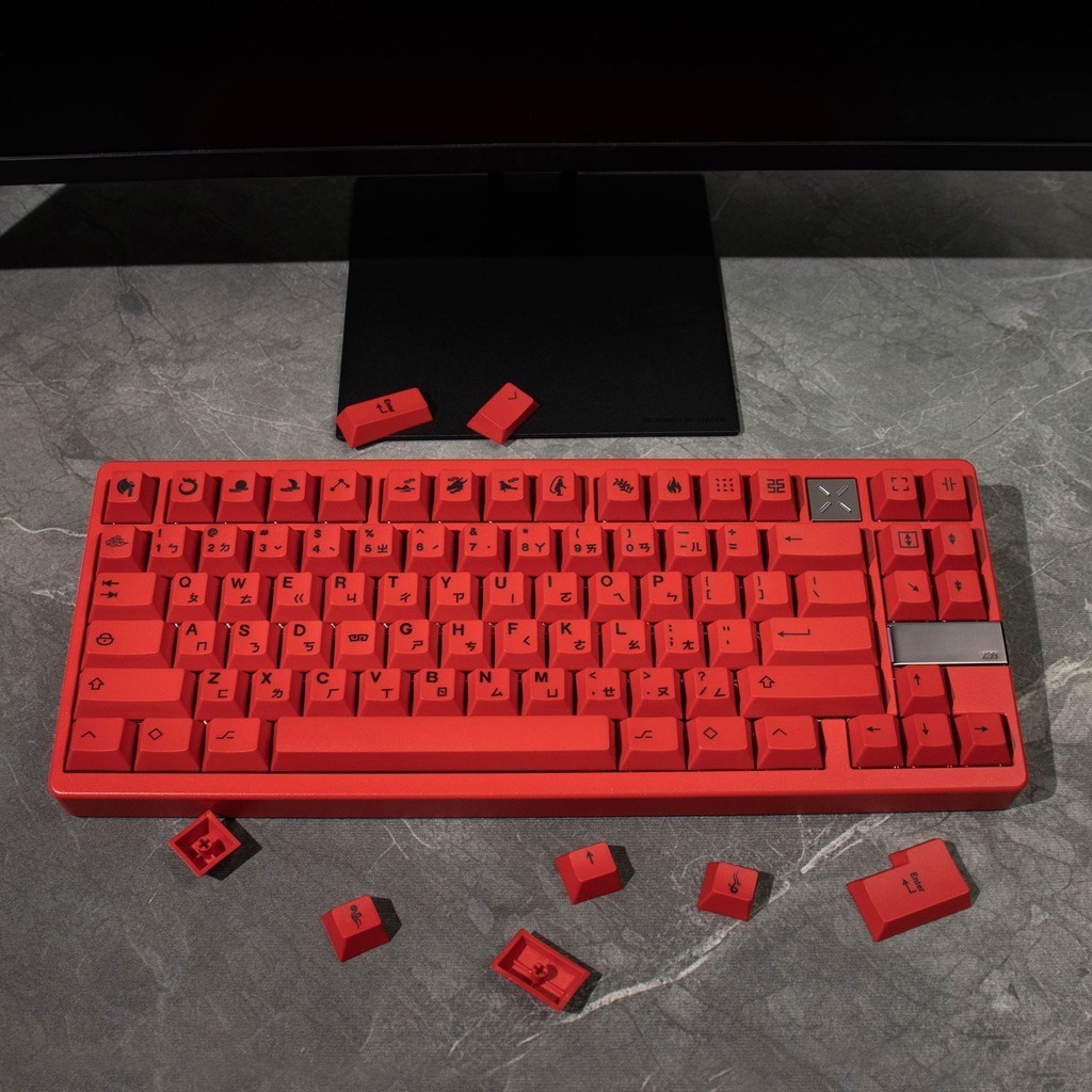Minimalist Red Keycaps ไอคอนสีแดงอาร์กอน blot Japanse จีน Keycaps ...