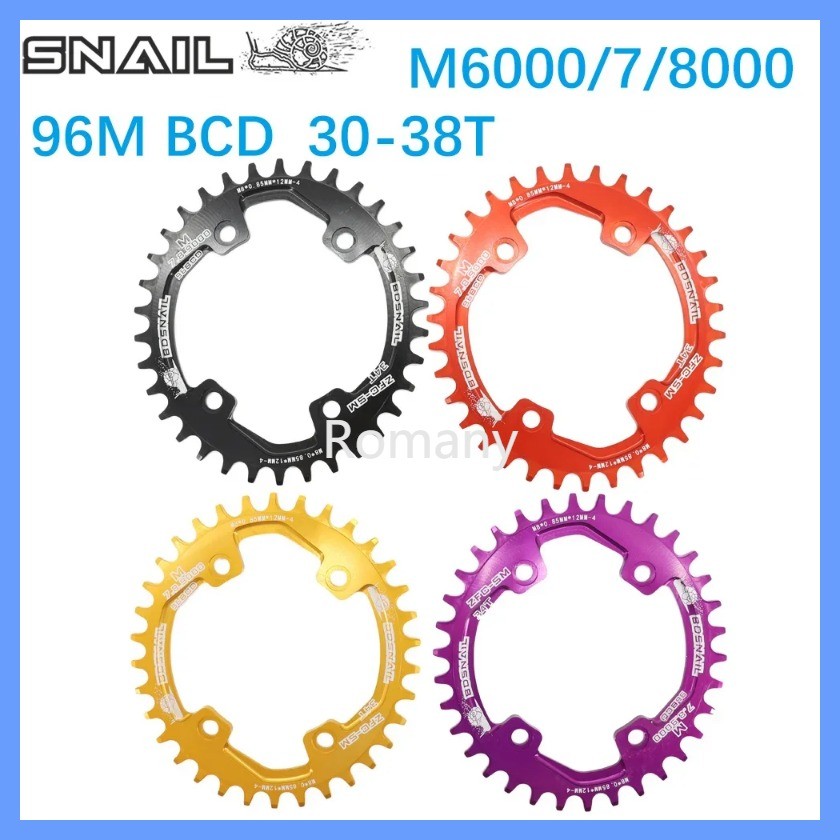 tk ขายร้อน Snail Asymmetric 96BCD Oval Chainring for M6000 M7000 M8000 M9000 32T 34T 36T 38T ...