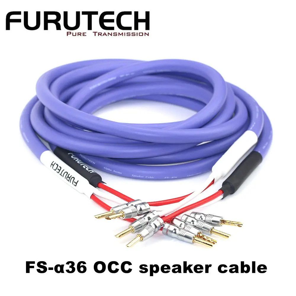 FURUTECH FS-α36 Alpha OCC HiFi สายลําโพง ปลั๊กกล้วยดั้งเดิม เครื่องขยายเสียง สายลําโพง สายขยาย ...