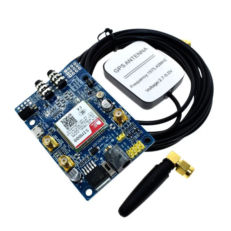 Sim808 โมดูล GSM GPRS บอร์ดพัฒนา GPS IPX SMA พร้อมเสาอากาศ GPS Raspberry Pi รองรับ 2G 3G 4G ซิม ...
