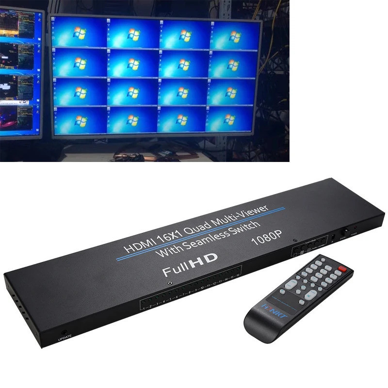 Hd 1080P 16x1 HDMI Multiviewer Multi Screen Display Divider สวิทช์ไม่มี ...