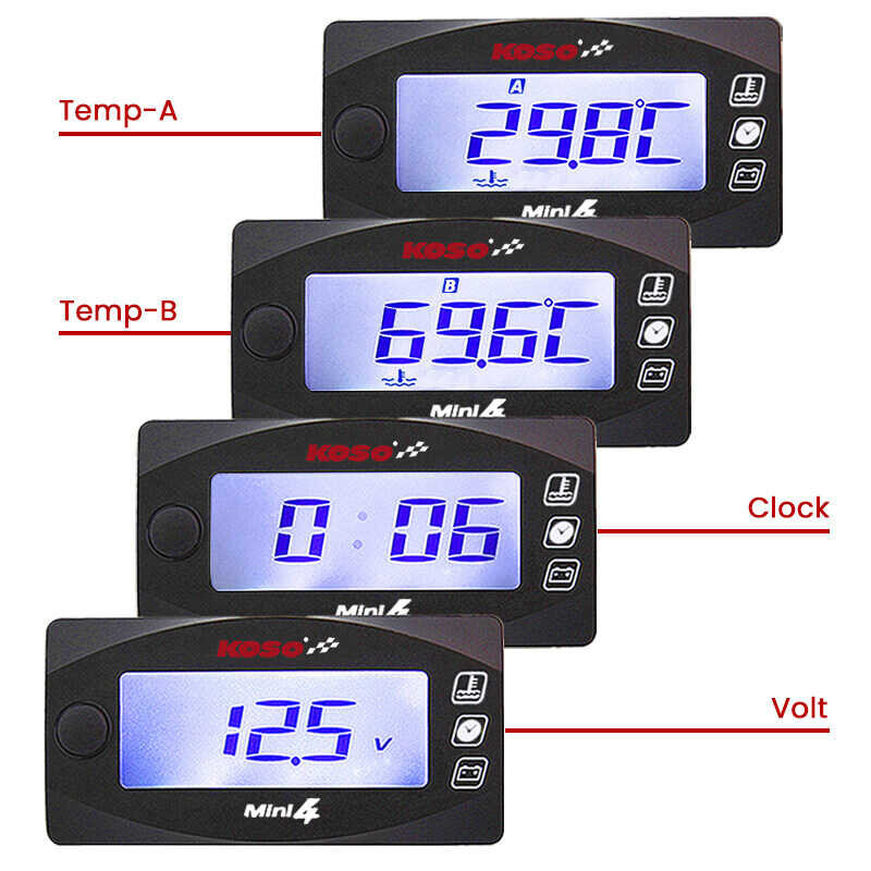 IN 1 RPM Meter รถจักรยานยนต์ KOSO Mini 4 Tachometer อุณหภูมิน้ำนาฬิกา | Shopee Thailand