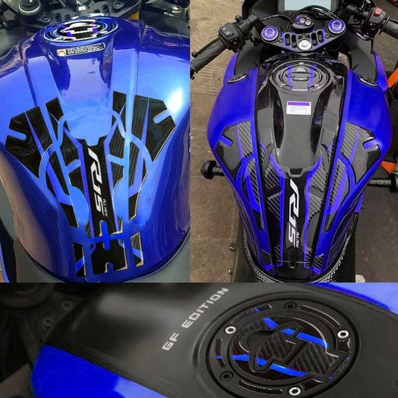 For YAMAHA YZF R15 Yzf-R15 V3 Motorcycle 5D Carbon Fiber Sticker Fuel ...