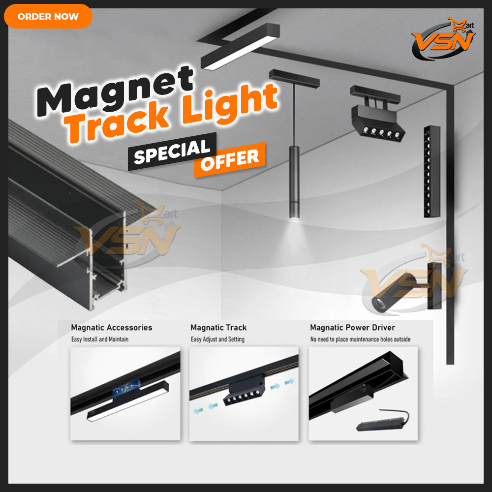 Led Magnetic Track Light แม่เหล็กจี้โคมไฟ Grille พับน้ําท่วม Spot ...