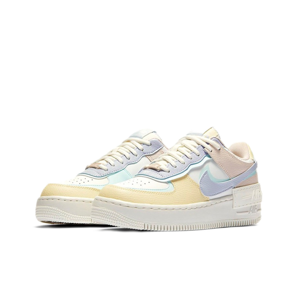 opp ♞,♘,♙Nike Air Force 1 Shadow รองเท้าผ้าใบแบบกันลื่นต่ำด้านบนสีขาวสี ...