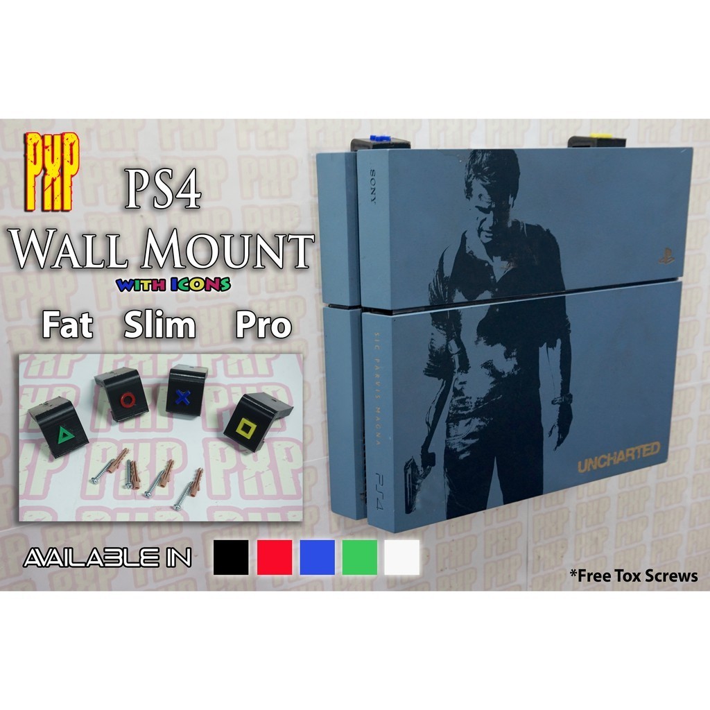 Pxps PS4 Wall Mount 3D Print Playstation 4 Fat Slim Pro Edition พิมพ์ ...