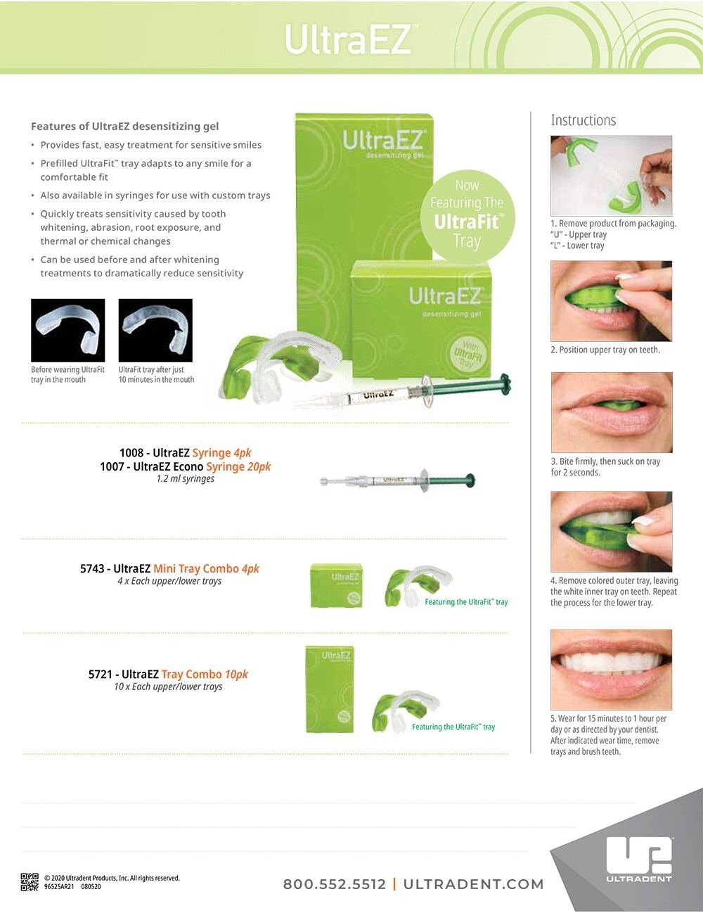 1 ชิ้นชุดล่าสุดแพคเกจใหม่ ULTRADENT UltraEZ ทันตกรรม desensitizing ถาด ...