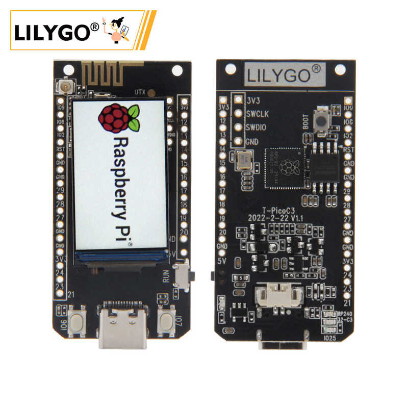 LILYGO T-PicoC3 สตรอเบอร์รี่ต้นไม้ RP2040 ESP32-C3 LCD Tensorflow lite ...