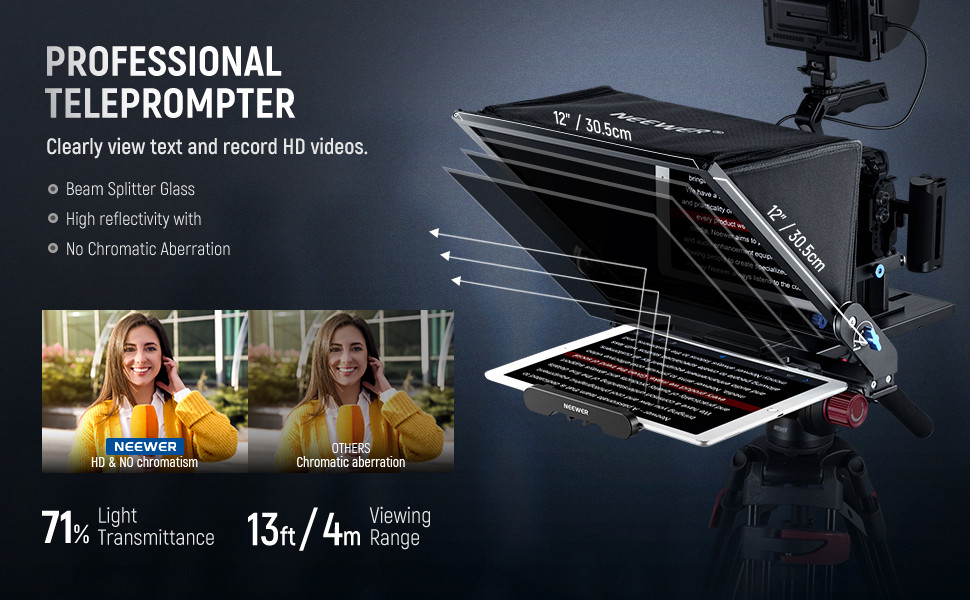 Neewer X17 II Teleprompter (ประกอบฟรี/17" HD/Manfrotto 501PL/Remote+APP ...