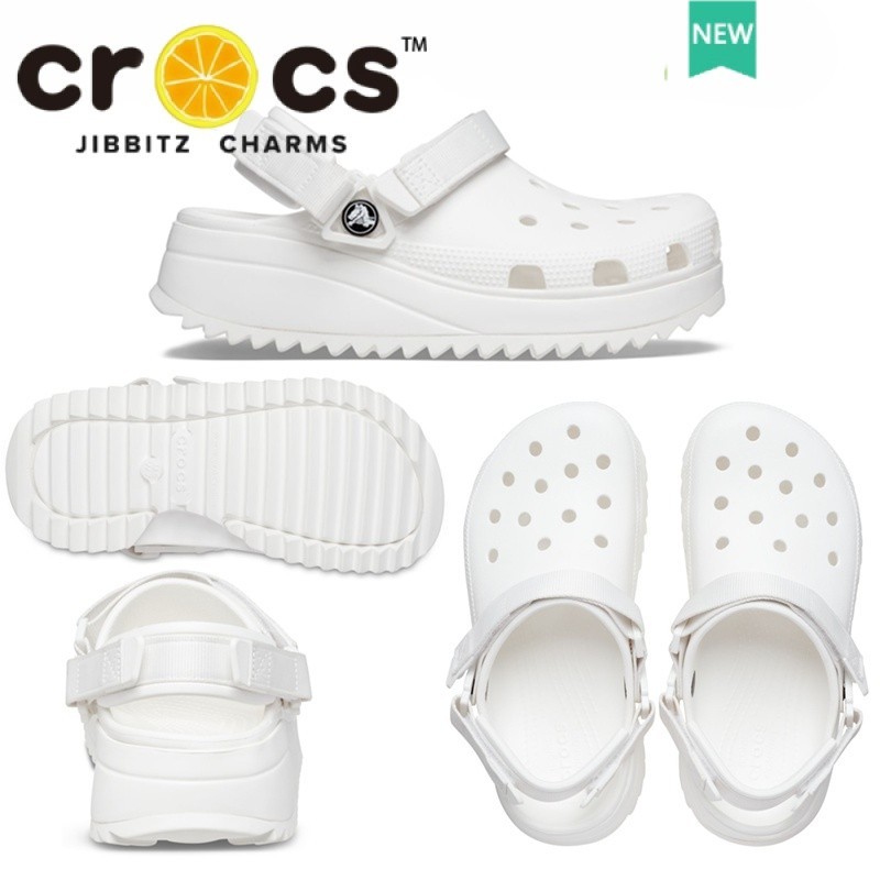 ♞croc แท้ pure white&black hiker clog cross เหมาะกับเดินชายหาดกลางแจ้ง ...