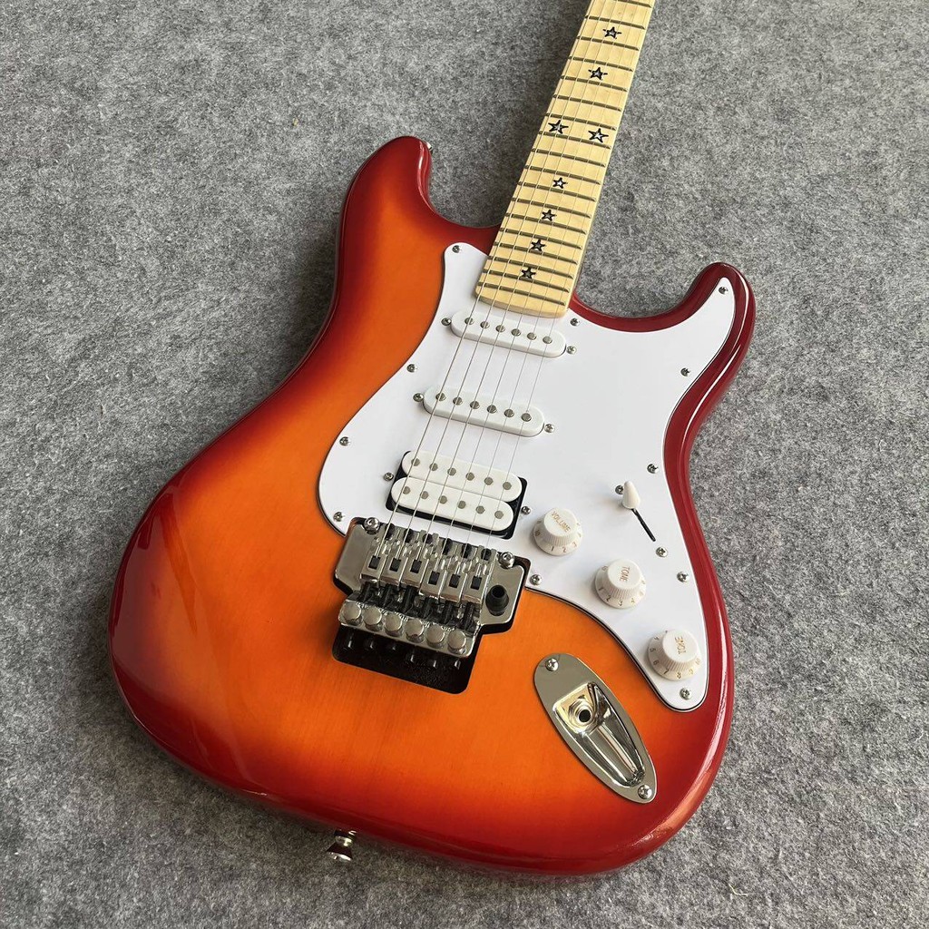 Fender Stratocaster กีตาร์ไฟฟ้า SSH รถกระบะ Star Inlay Floyd Rose ...
