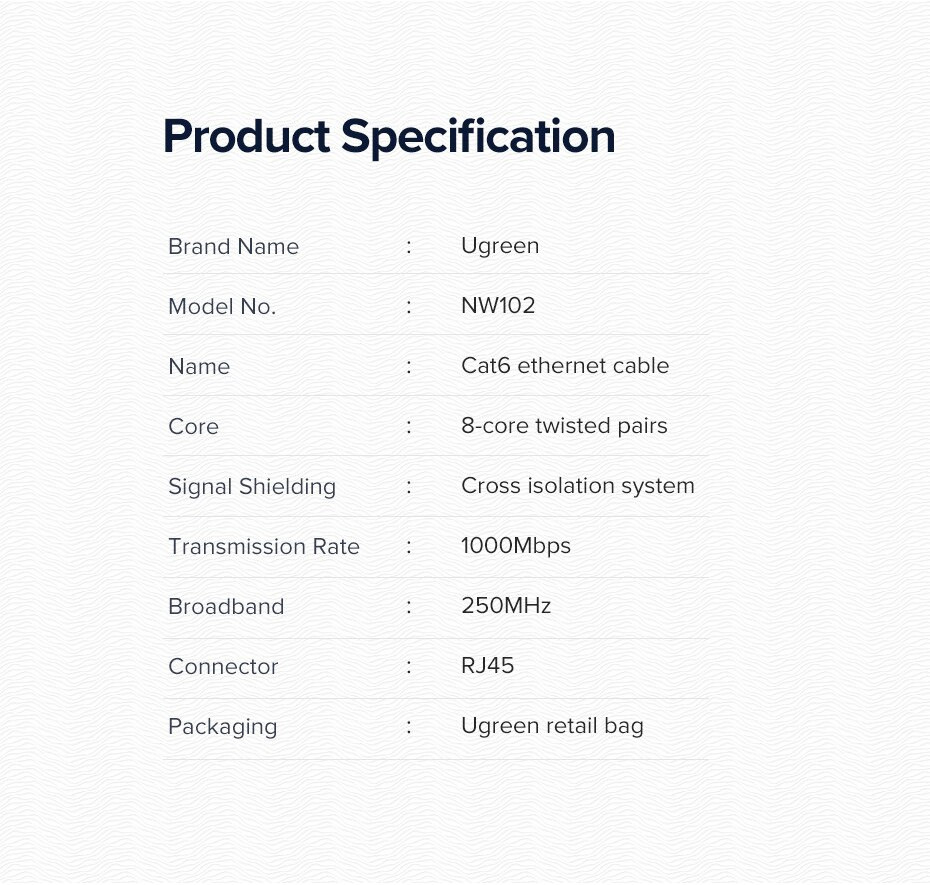 UGREEN รุ่น NW102 สายแลน Cat6 LAN Ethernet Cable Gigabit RJ45 รองรับ ...