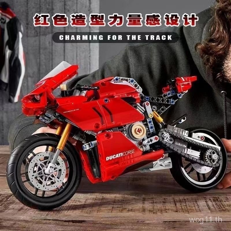 เข้ากันได้กับ Lego Ducati v4r โมเดลรถจักรยานยนต์ประกอบบล็อกอาคาร BMW รถ ...