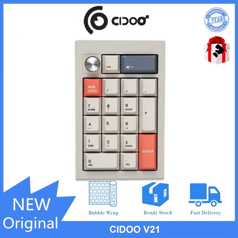 Cidoo V21 RGB คีย์บอร์ดอลูมิเนียม ปุ่มกดตัวเลข สามโหมด | Shopee Thailand