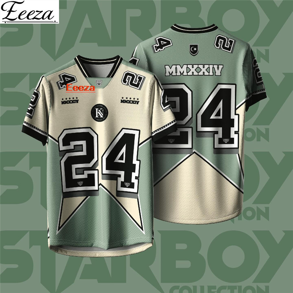 2024 NFL Edition Jersey Baju Tshirt Lelaki Lengan Pendek Retro Collar ...