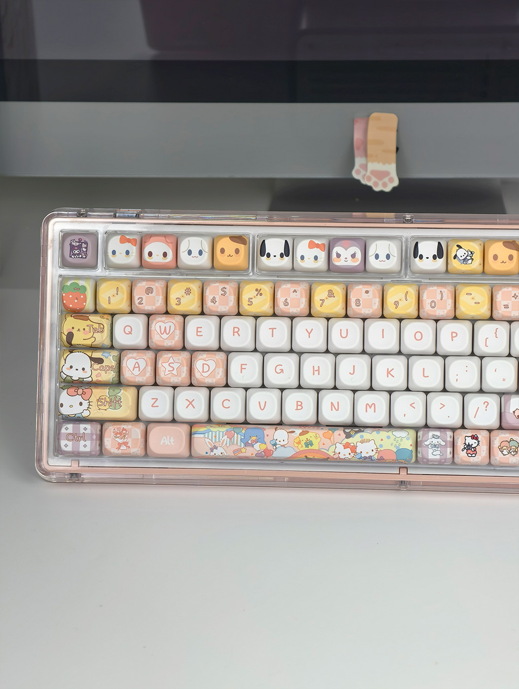 Sanrio Family Keycaps MOA โปรไฟล์ 130 คีย์ PBT Dye Sublimation Aula F75 ...