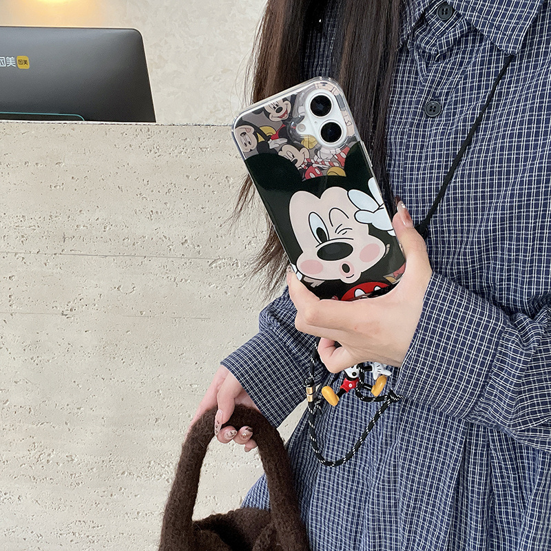 น่ารัก Pout Mickey Mouse จี้เคสโทรศัพท์สําหรับ iPhone 16 15 14 13 Pro ...
