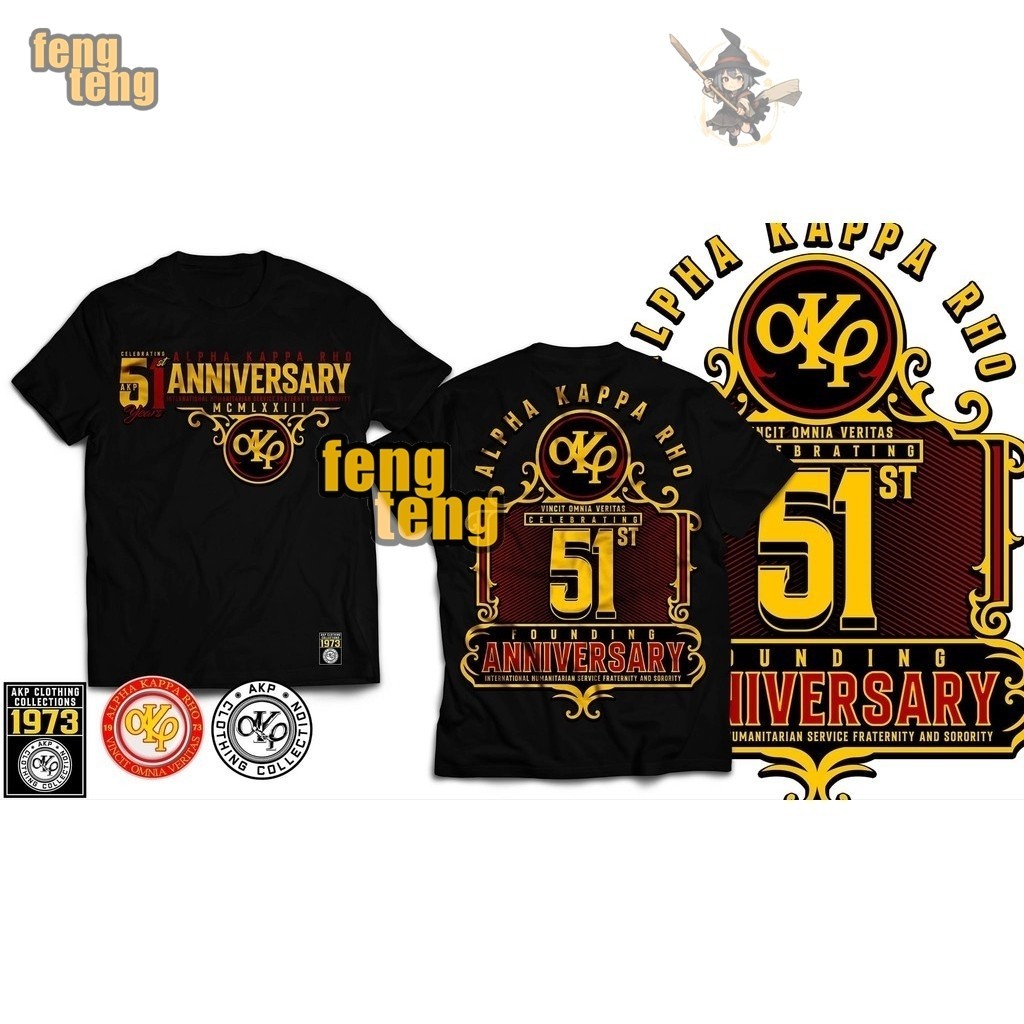 Akp 51st Anniversary Alpha Kappa Rho Full Sublimation เสื้อยืด Frat ...