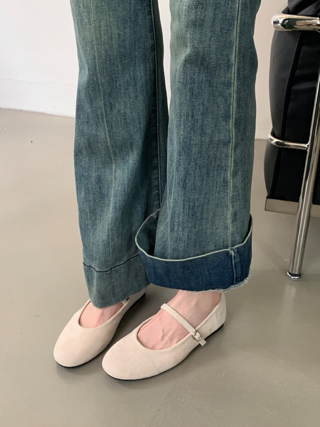 รองเท้าแมรี่เจนผู้หญิงสไตล์วินเทจ รองเท้าส้นแบนแฟชั่นสำหรับผู้หญิง หัว ...