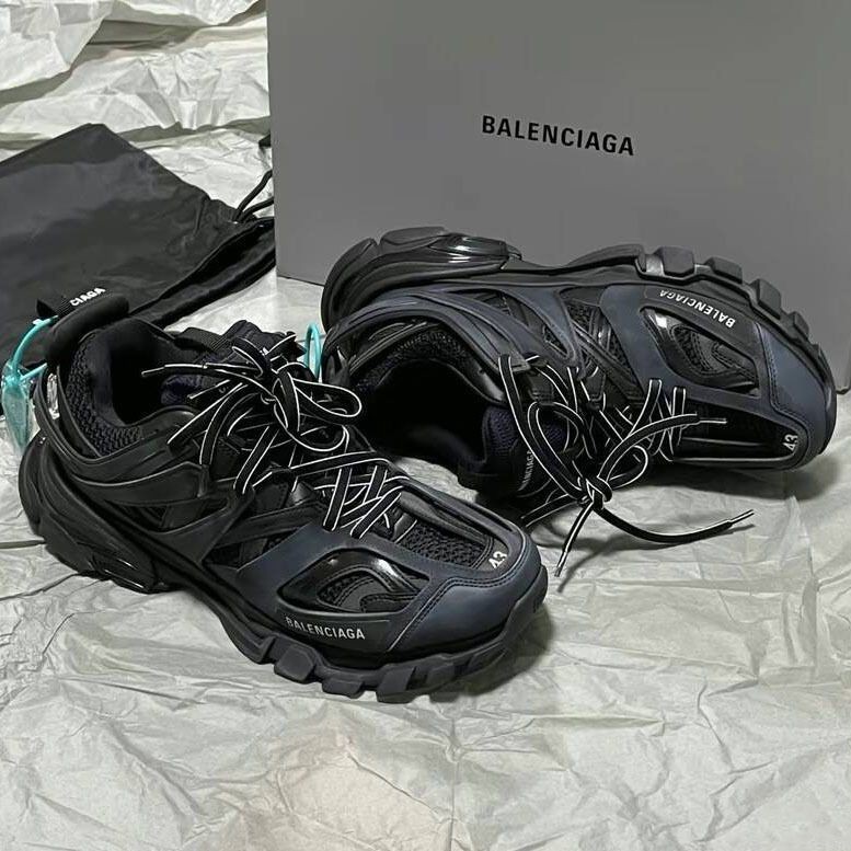 Balenciaga Track1.0 Old Black Warrior Low-top Retro ยอดนิยมคู่อเนก ...