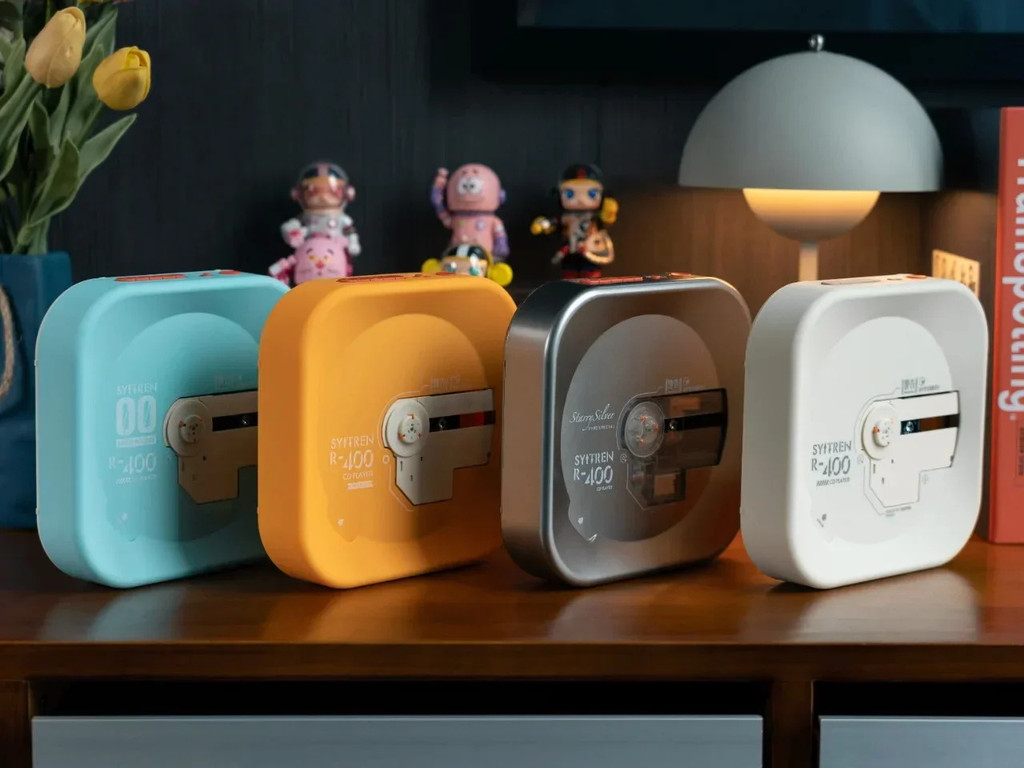 Syitren R400 Retro CD Player แบบพกพาบลูทูธไร้สาย Walkman เสียงสูง Art สไตล์สนับสนุนการเชื่อมต่อ ...