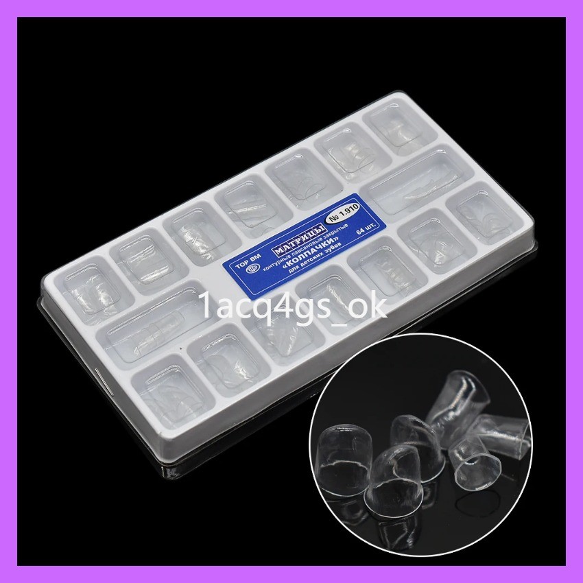 tk 64Pcs Dental Transparent Crowns Anterior Posterior Deciduous ...