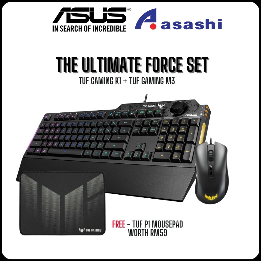Asus TUF Gaming K1 [คีย์บอร์ด] + TUF Gaming M3 [เมาส์] ฟรี TUF P1 - THE ...