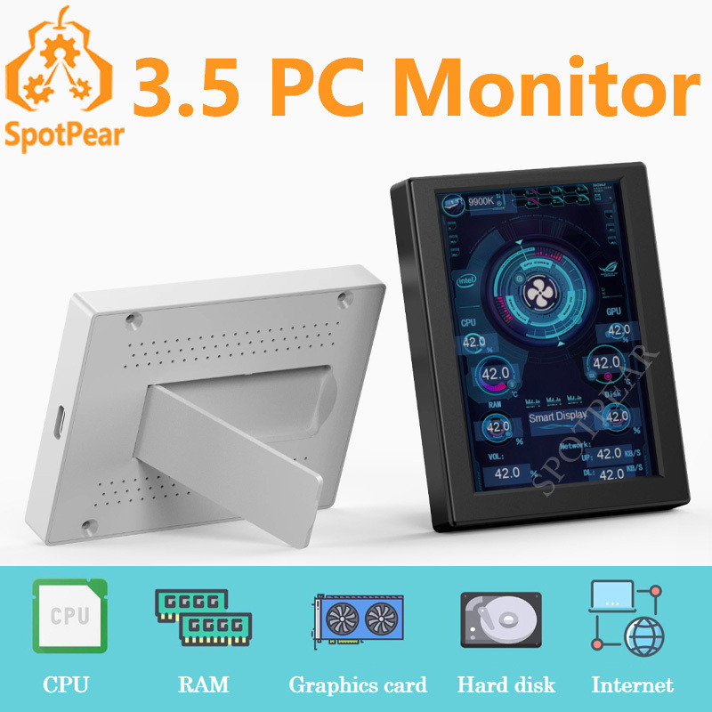 3.5 นิ้ว LCD คอมพิวเตอร์จอแสดงผลหน้าจอ USB Type C หน้าจอรอง PC CPU GPU RAM IPS Monitor | Shopee ...