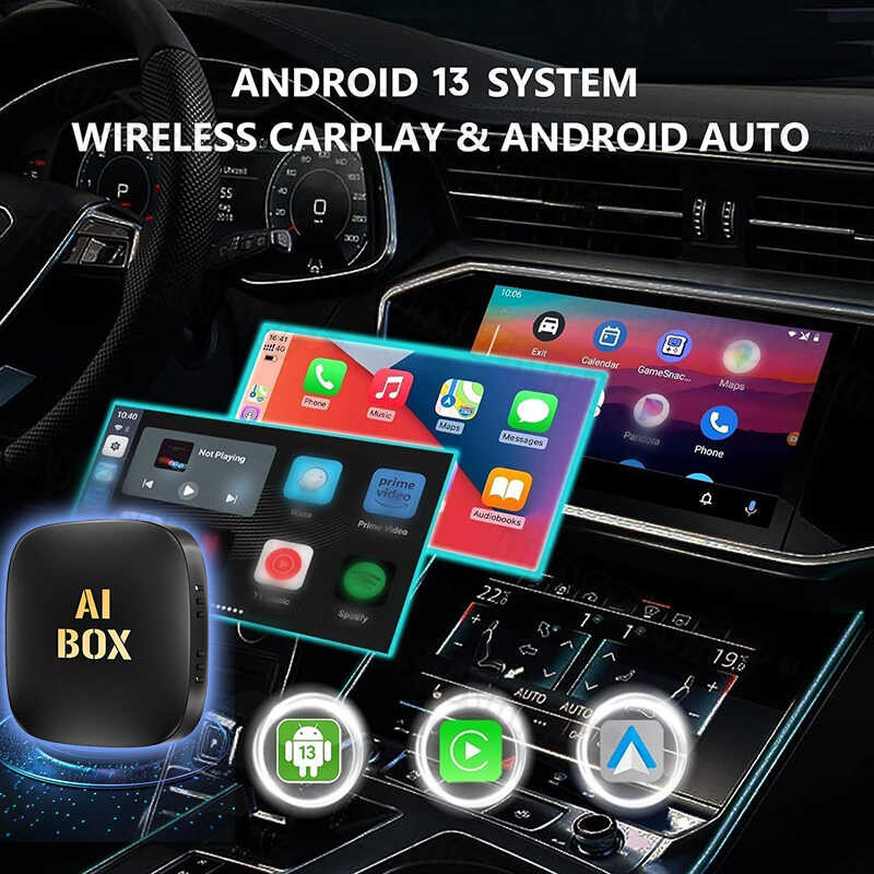 Android 13 Carplay Ai Box Car Wireless WIFI 2G + 16G สมาร์ททีวีกล่องระบบสมาร | Shopee Thailand