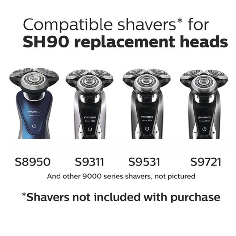 Sh90 หัวใบมีดโกนหนวดไฟฟ้า แบบเปลี่ยน สําหรับ Philips norelco Series ...