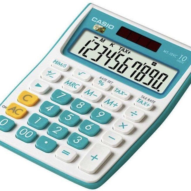Casio MS-10VC ต้นฉบับแท้แหล่งจ่ายไฟคู่แบบพกพาแฟชั่นสีเครื่องคิดเลข ...