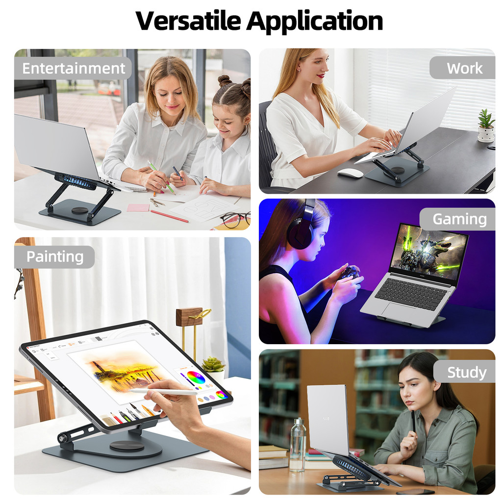 GOOJODOQ แล็ปท็อป Cooling Bracket Hollow out การออกแบบแบบพับได้พัดลม ...