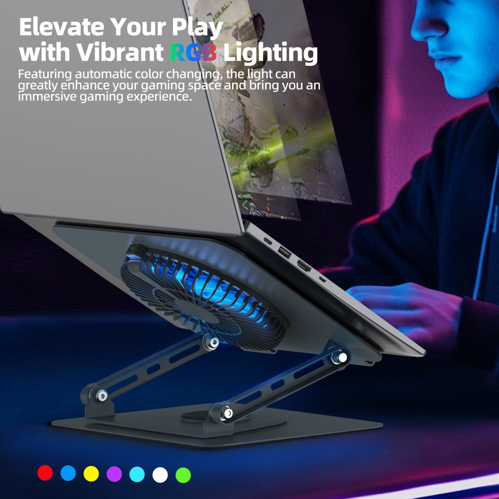 GOOJODOQ แล็ปท็อป Cooling Bracket Hollow out การออกแบบแบบพับได้พัดลม ...