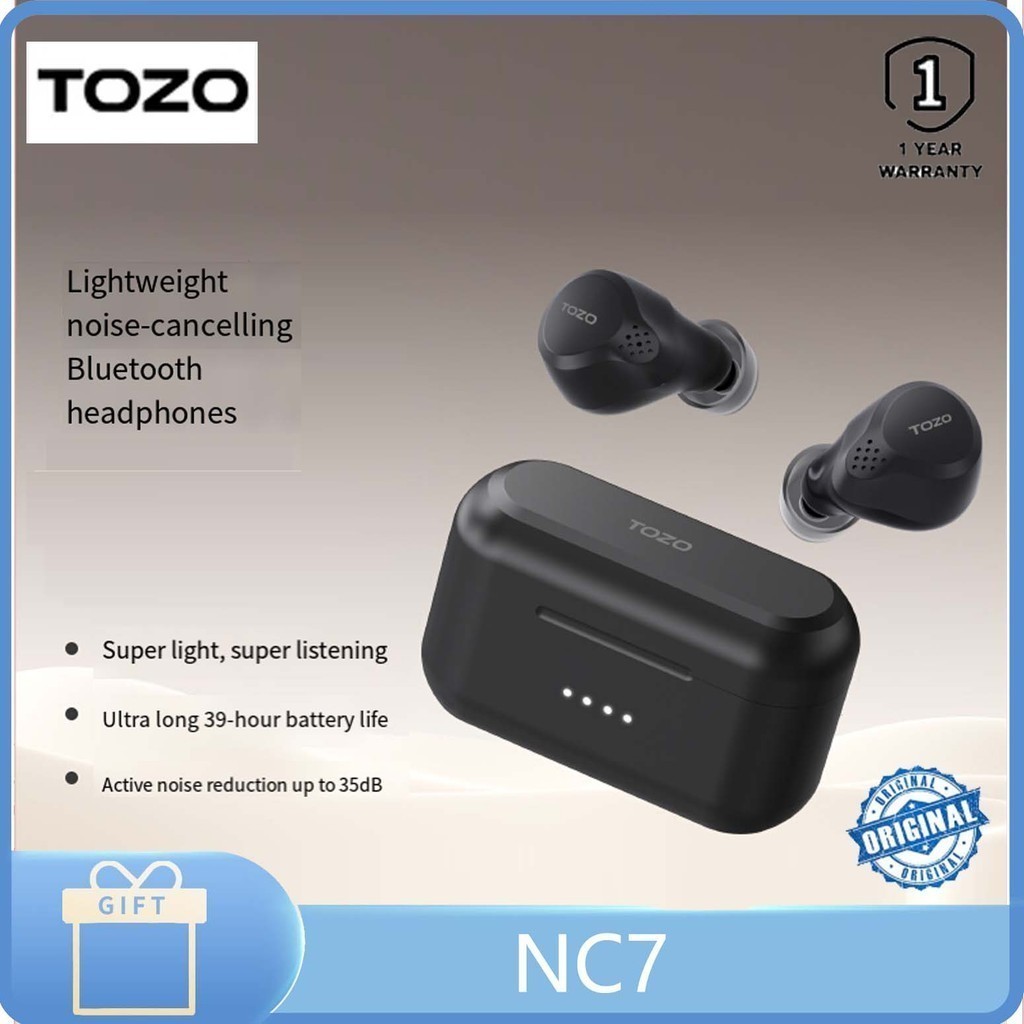 Tozo NC7 หูฟังบลูทูธตัดเสียงรบกวนแบบแอคทีฟไร ้ สาย True อายุการใช ้ งาน ...