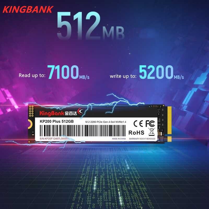 KINGBANK SSD e KP200 Plus 512GB NVMe M.2 อินเตอร์เฟซ PCIe 4.0x4 ความเร็วในก | Shopee Thailand