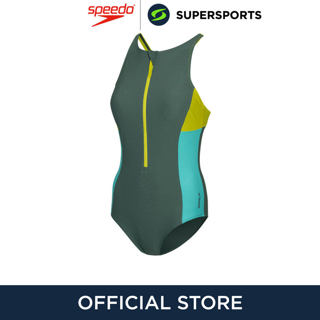 SPEEDO Asia Fit Zip Colour Block ชุดว่ายน้ำผู้หญิง | Shopee Thailand