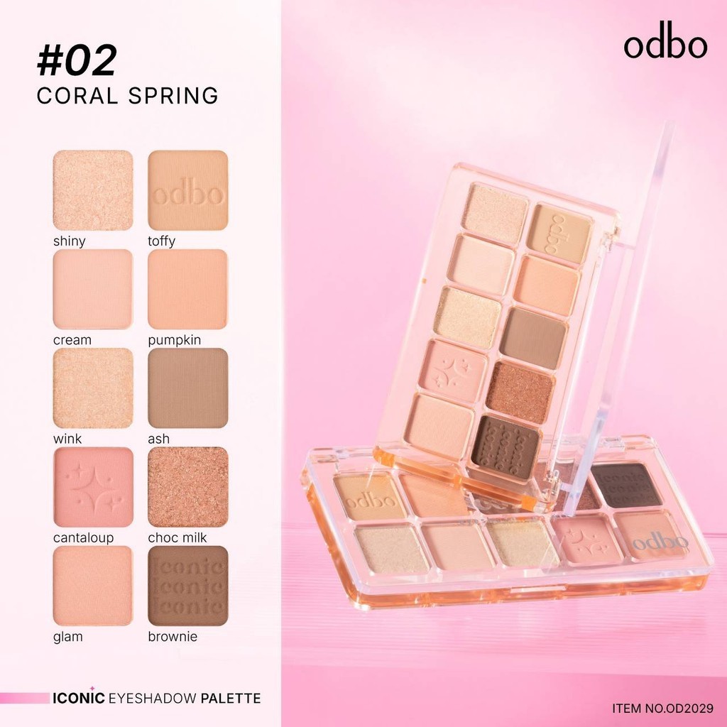 🔥แท้/ดีลสุดคุ้ม/ไลฟ์ทุกวัน🔥(1ชิ้น) OD2029 ODBO ICONIC EYESHADOW PALETTE (M) | Shopee Thailand