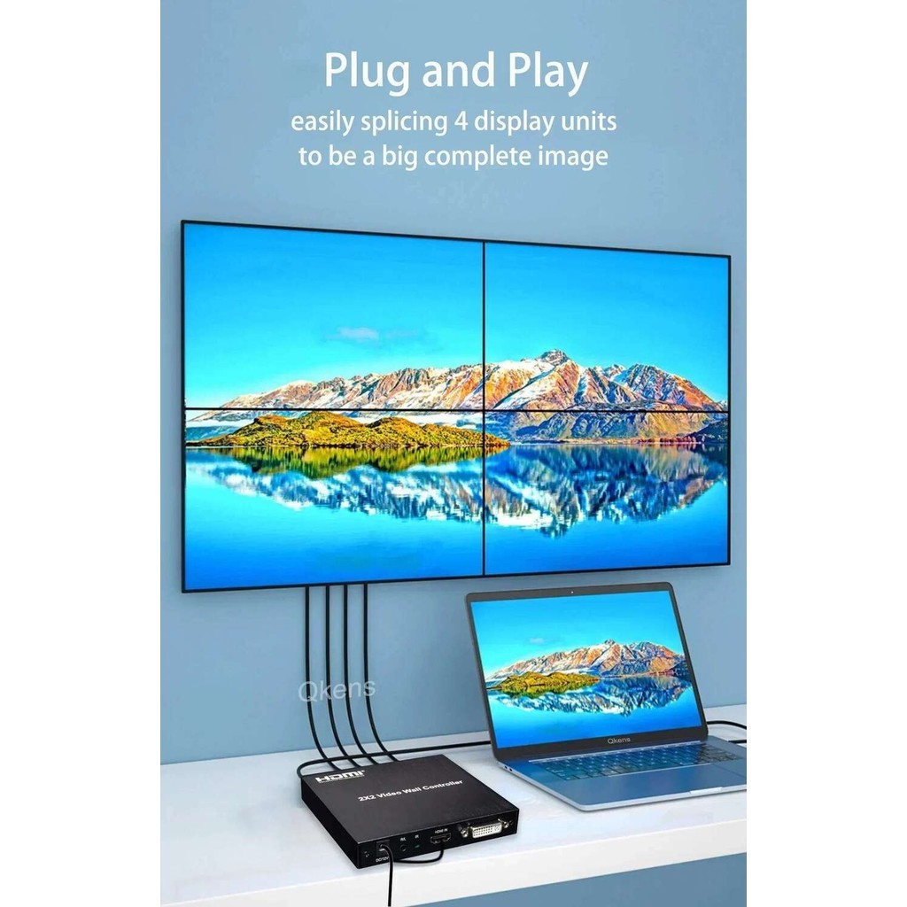 DVI HDMI Video Wall Controller 2 3 4 TV Splicer 2X2 HDMI Video Wall ...