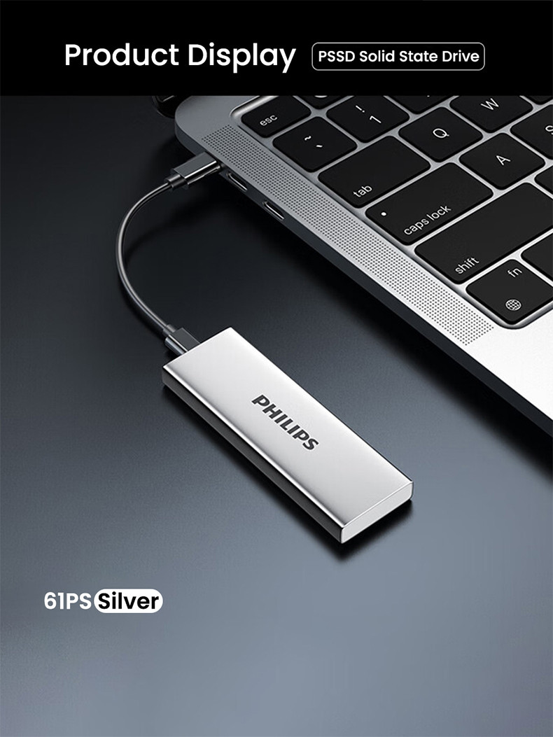 Philips PSSD ไดรฟ์ Solid-State แบบพกพาไดรฟ์ Mobile Solid State Drive 1t ความจุขนาดใหญ่ความเร็ว ...